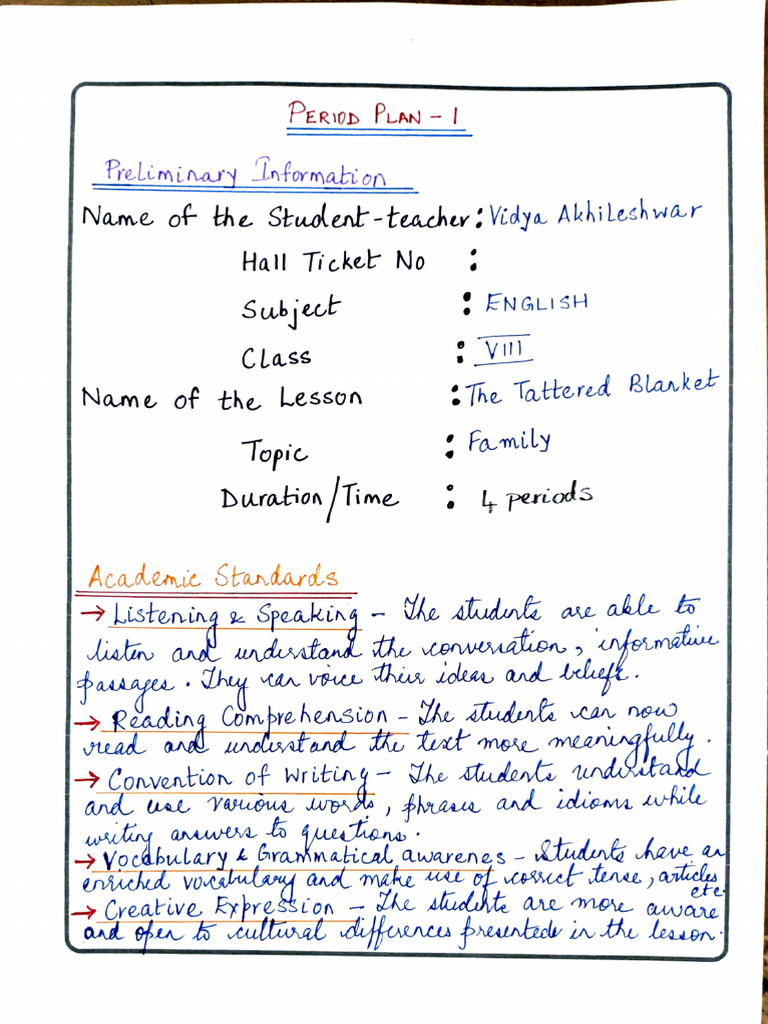 Peer Teaching (PERIOD PLAN) English | PDF | Learning | Human Communication