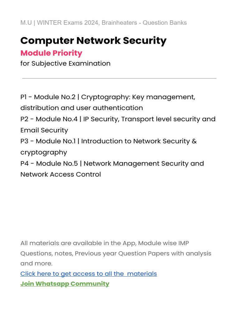 CNS IT Sem5 Module Priority | PDF | Computers