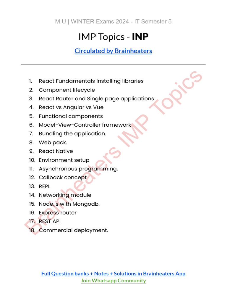 Inp It Sem5 Imps Topics | PDF