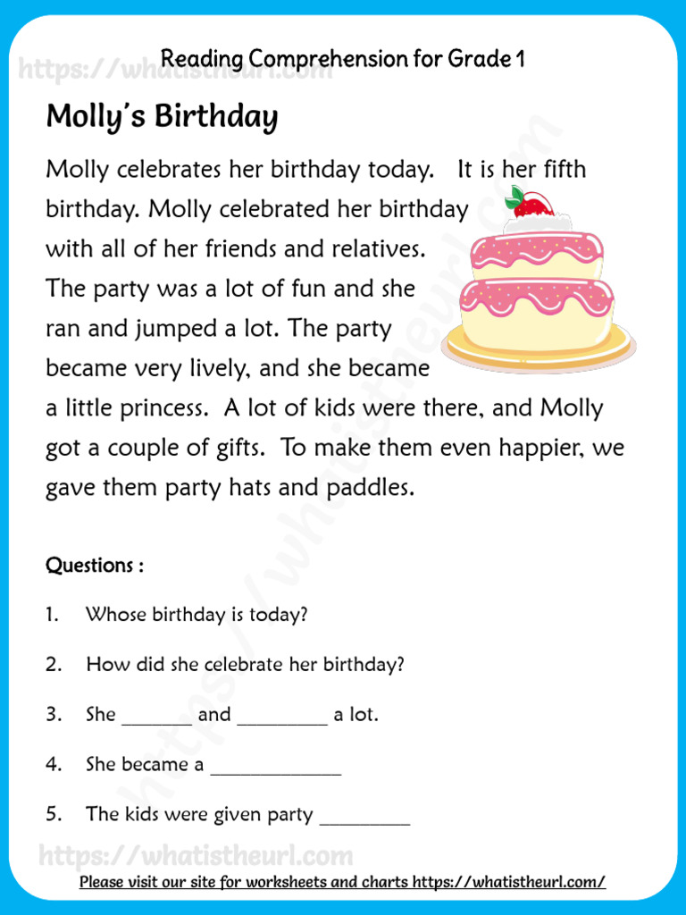 Reading Comprehension For Grade 1 Exercise 29 | PDF | Social Science ...