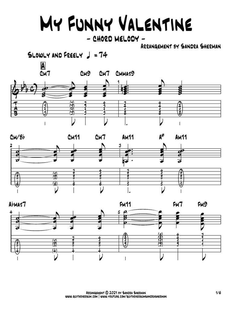 My Funny Valentine Chord Melody | PDF | Elements Of Music | Harmony