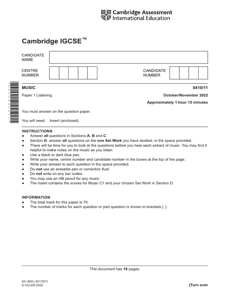 Music Past Paper9 | PDF | Concerto | Variation (Music)