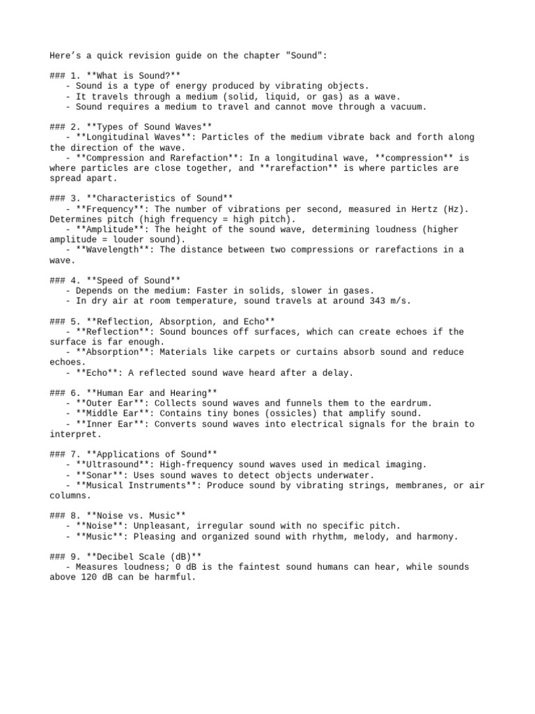 Sound Revision | PDF