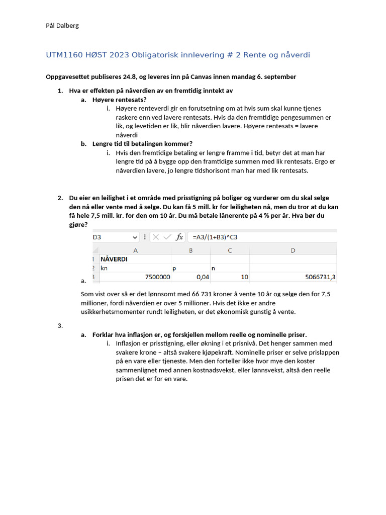 Obligatorisk Innlevering #2 | PDF