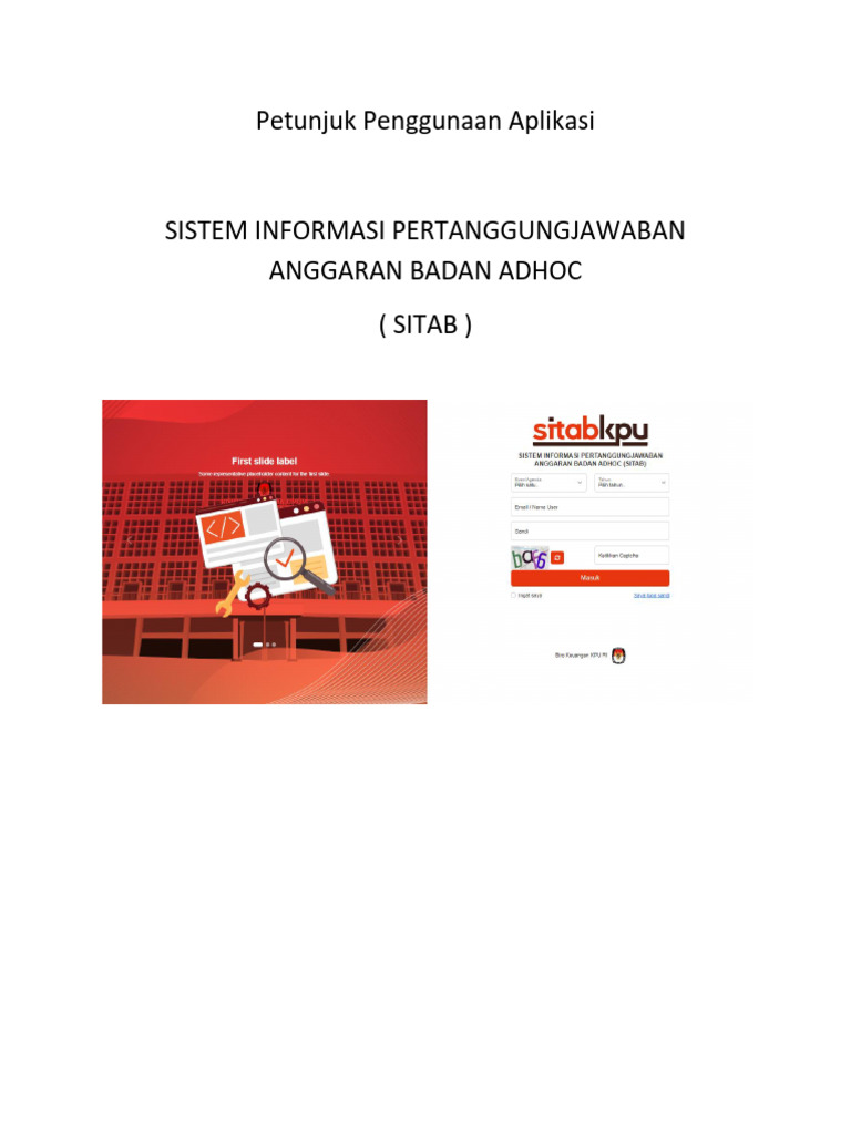 Petunjuk Penggunaan Aplikasi SITAB | PDF