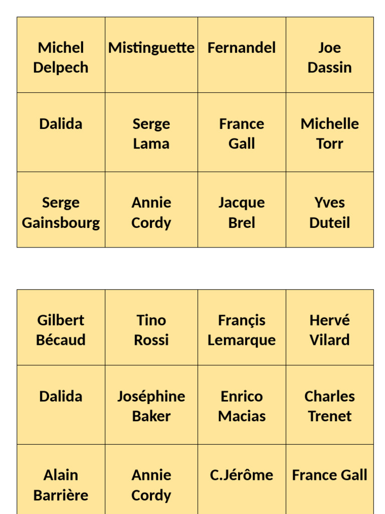 French Music Legends | PDF | Singers