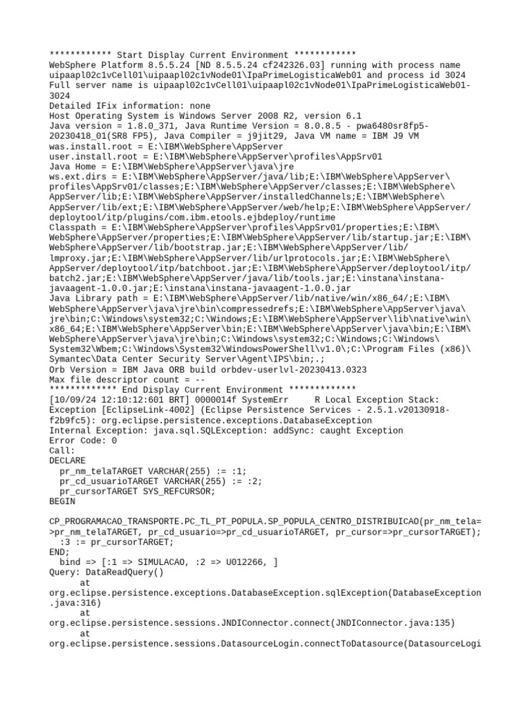 SystemErr 4 | PDF | Application Server | Java (Software Platform)