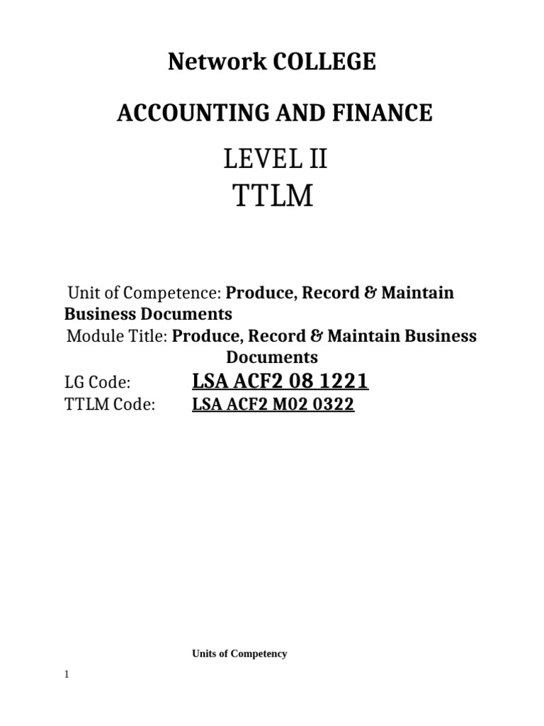 LSA ACF2!08!1221 Produce, Record & Maintain Business Documents | PDF ...