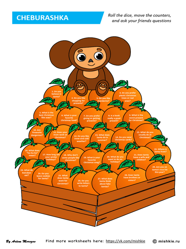 Cheburashka - Present Simple - by Artem Morozov | PDF | Santa Claus | Christmas