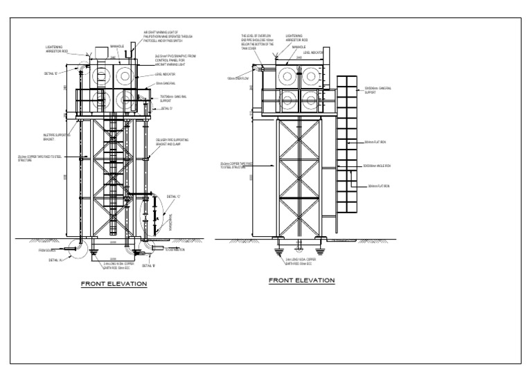 TANK STAND 12m-Tank Stand Front Elevation | PDF | Building Materials ...