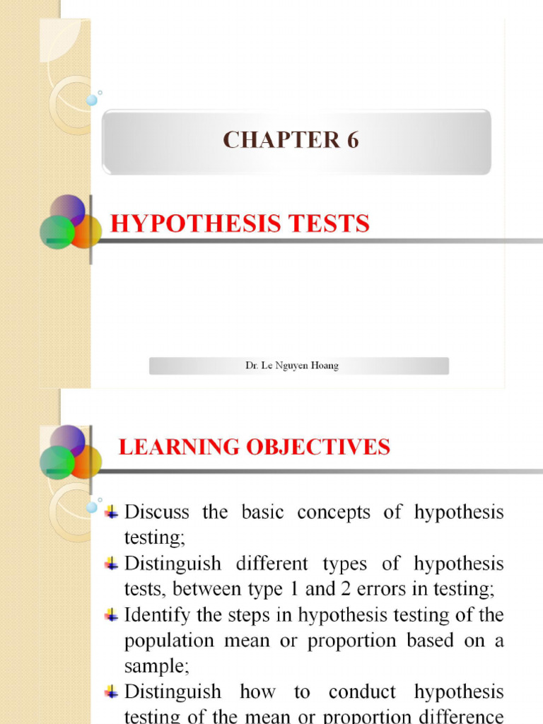 C6 - Hypothesis Tests | PDF