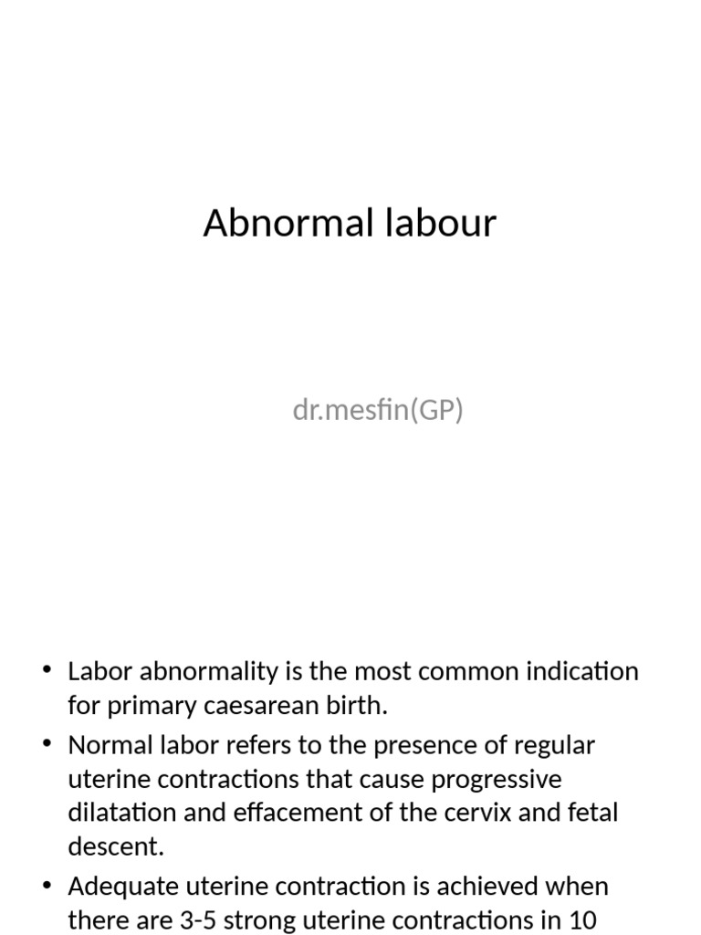 Abnormal Labour | PDF | Childbirth | Women's Health