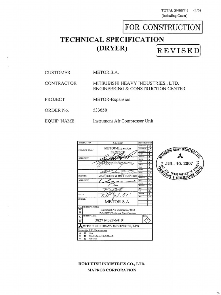 M328-64101 - Rev02.... INSTRUMENT AIR COMPRESSOR UNIT Z-640CD TECHNICAL ...