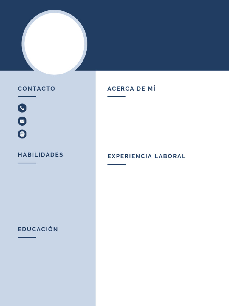 Currículum Vitae CV de Mujer Minimalista Azul | PDF