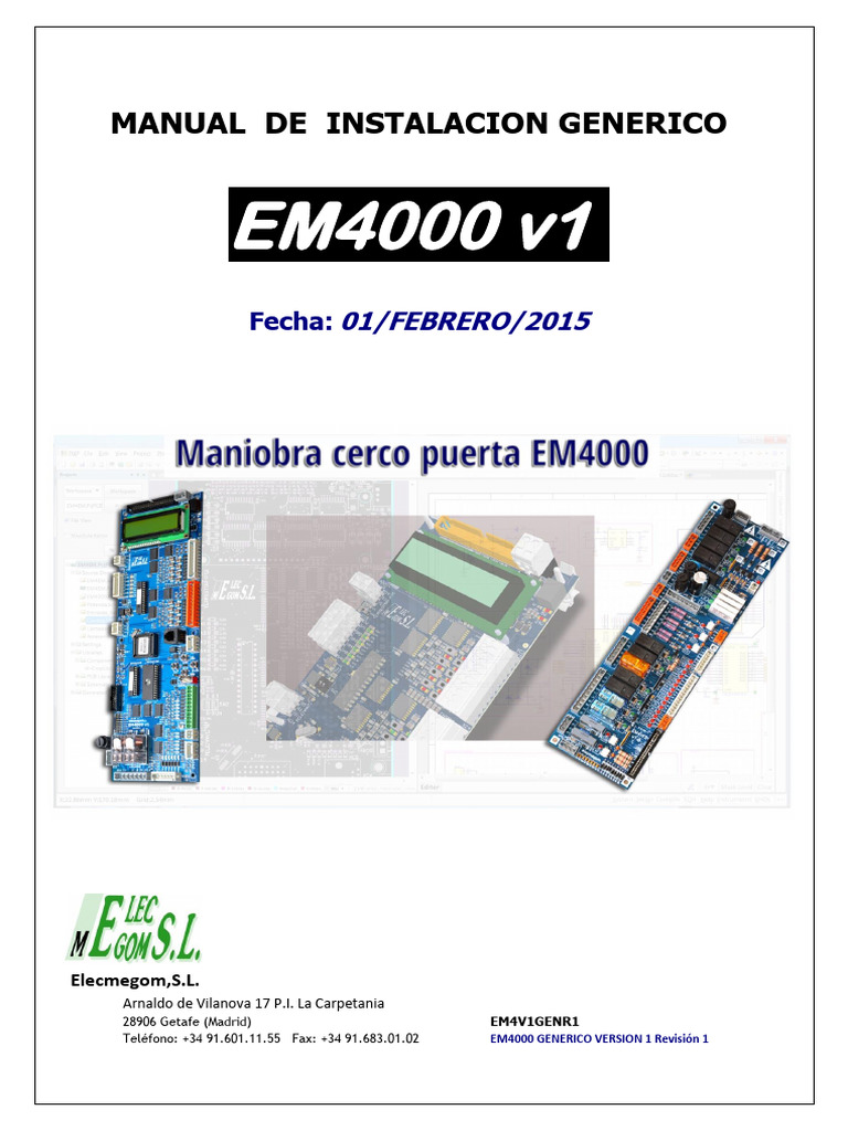 Elecmegom EM4000 v1 | PDF | Ascensor | Relé