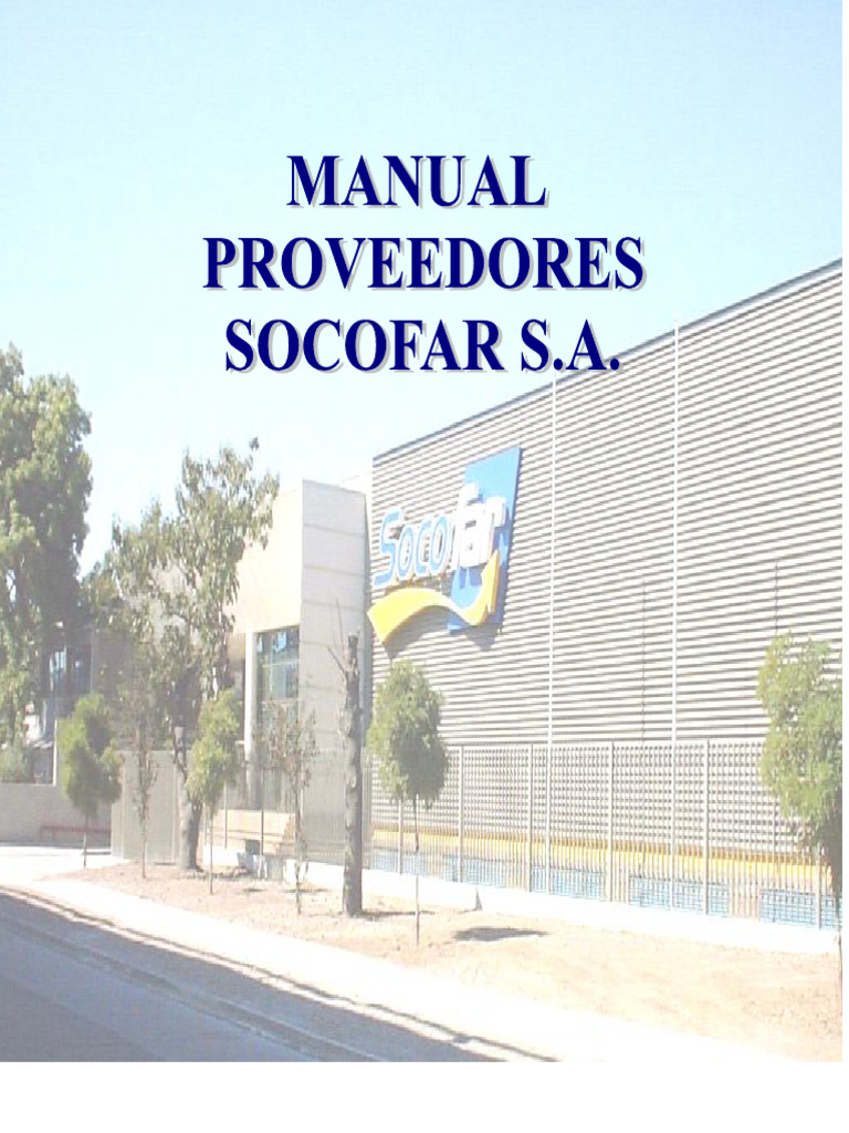 Manual de Proveedores Socofar | PDF | Logística | Factura