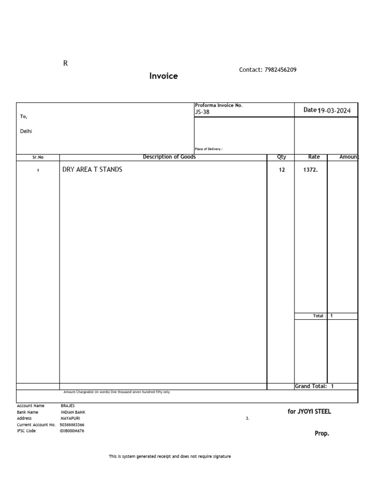 Js Bill Format | PDF | Accounting | Business Documents