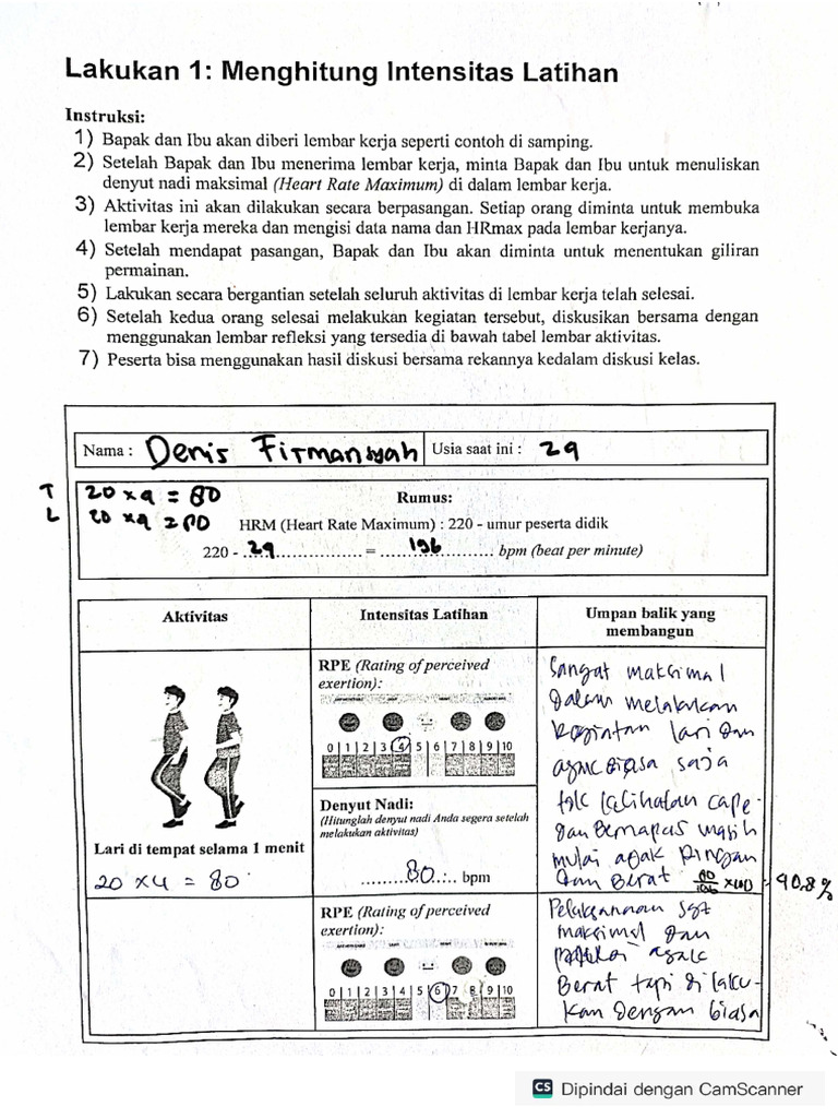 Lakukan 1 Menghitung Intensitas Latihan - Denis | PDF