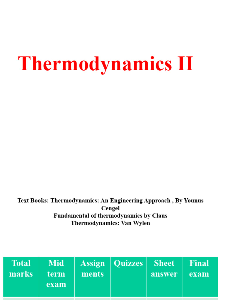 Lectures 1 and 2 | PDF | Heat | Steam