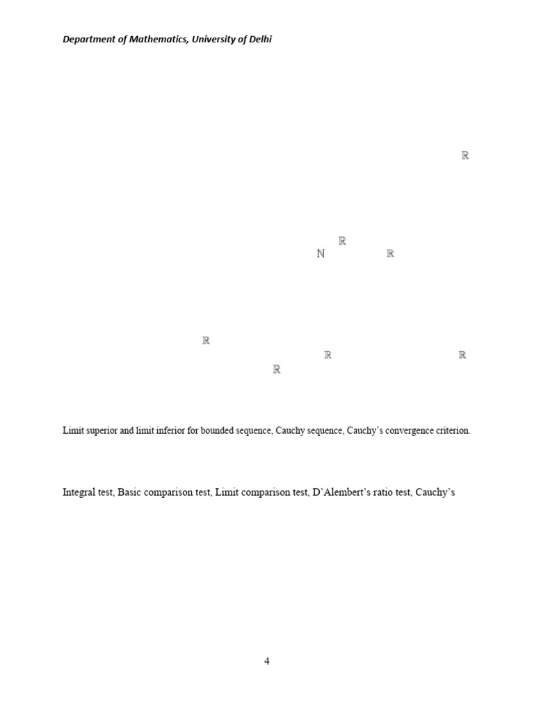 Elementary Real Analysis Syllabus | PDF | Limit (Mathematics) | Sequence
