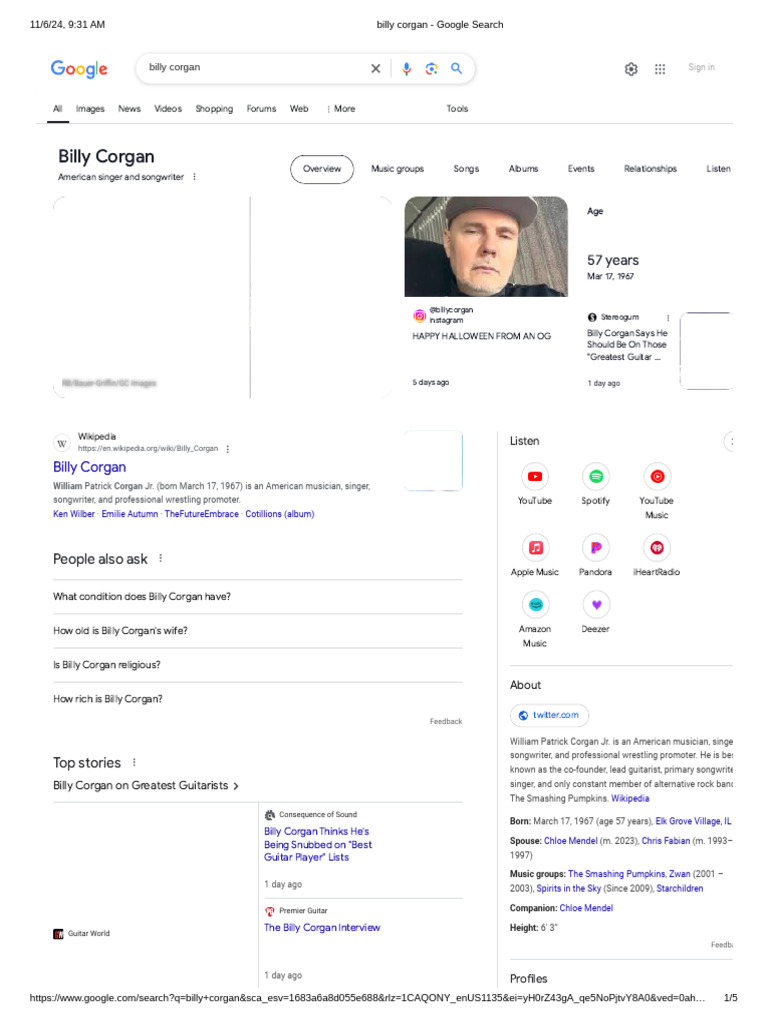 Billy Corgan | PDF | Sound Recording | Recorded Music