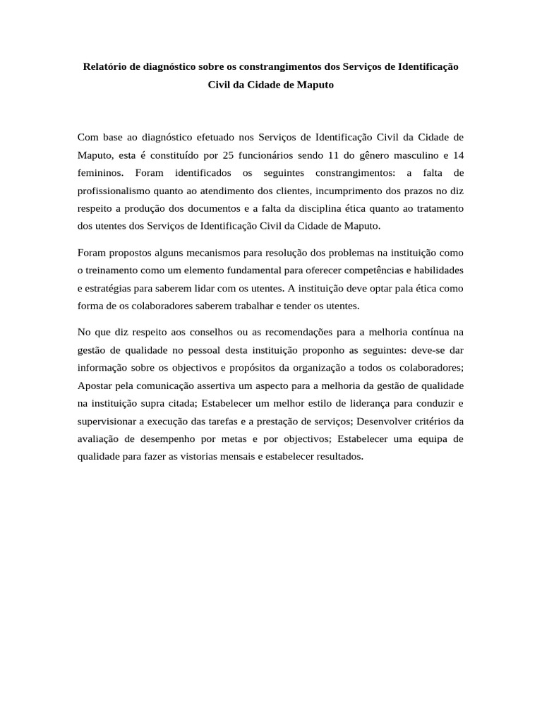 Diagnóstico de Constrangimentos Profissionais | PDF | Liderança ...