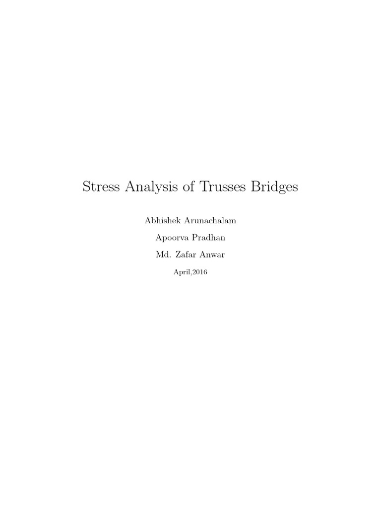 Truss Bridge Stress Analysis Study | PDF | Truss | Beam (Structure)