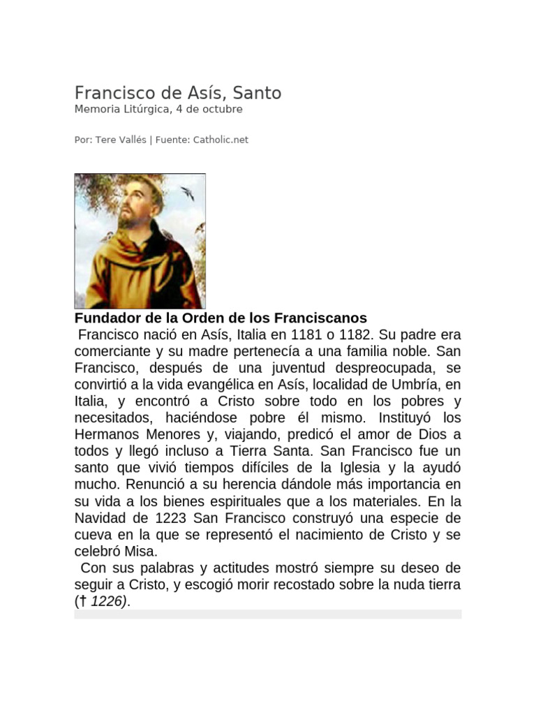Francisco de Asís | PDF | Religión y espiritualidad