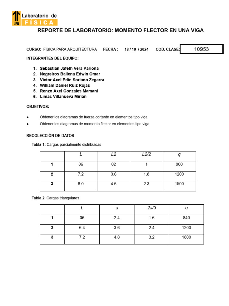 Reporte - Lab - Fisiarq - S10 - MF 2024 | PDF | Viga (Estructura) | Ingeniería mecánica