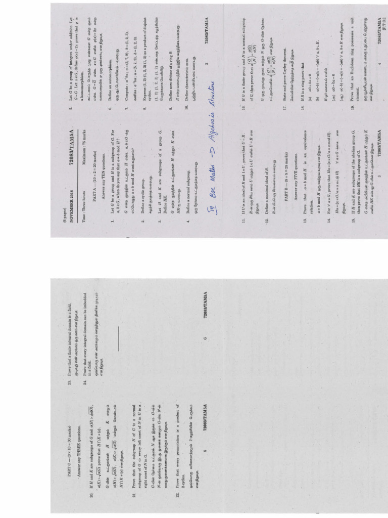 Algebraic Structure Nov 18 | PDF