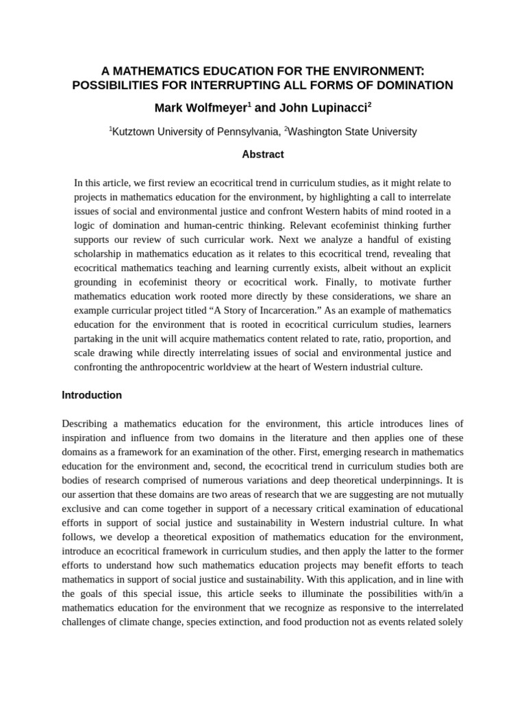 Wolfmeyer Lupin Acci Po Me | PDF | Ecofeminism | Ecocriticism