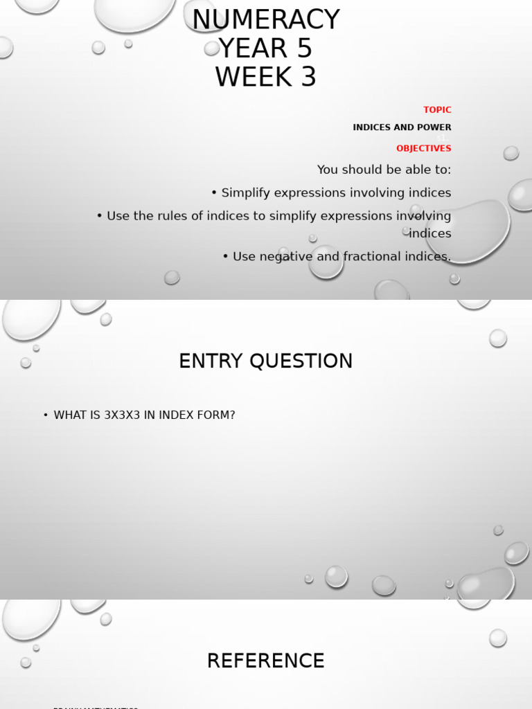 Newabc202223 NUMERACY LESSON NOTES YEAR 5 WEEK 3 | PDF