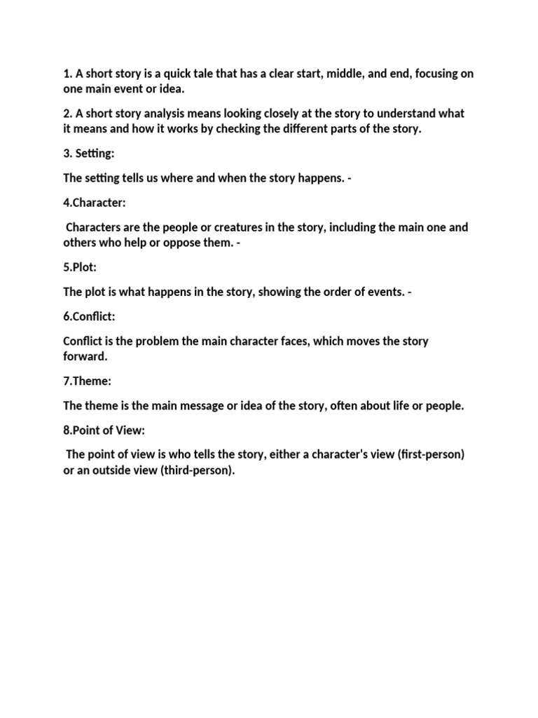 Short Story Analysis Guide | PDF | General Fiction