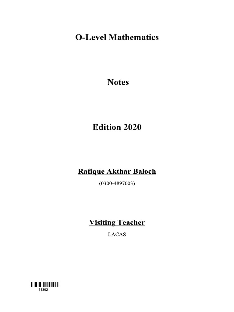O Level Maths Book (20-21) | PDF