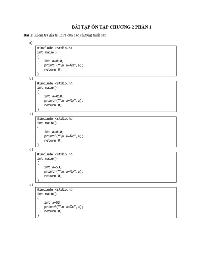 Bai Tap Chuong 2 Phan 1 | PDF