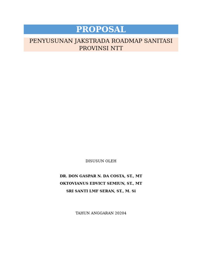 Proposal Roadmap Sanitasi Oke | PDF