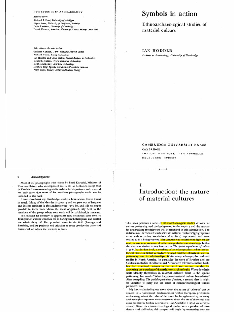 Hodder, I. (1982) - Symbols in Action Ethnoarchaeological Studies of ...