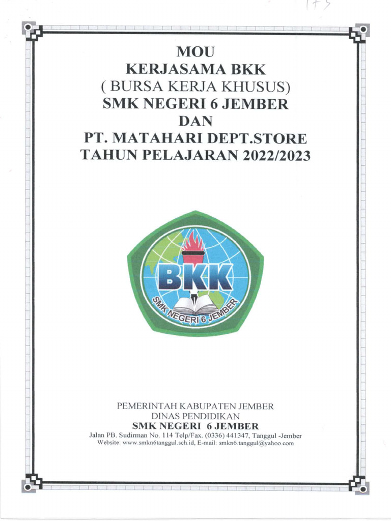 Contoh Mou BKK Ke Peursahaan | PDF