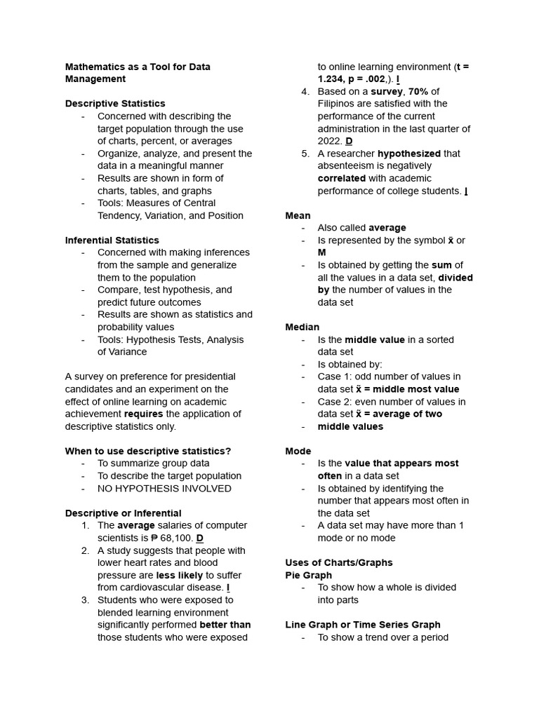 Mmw Midterms Notes Pdf Statistics Level Of Measurement