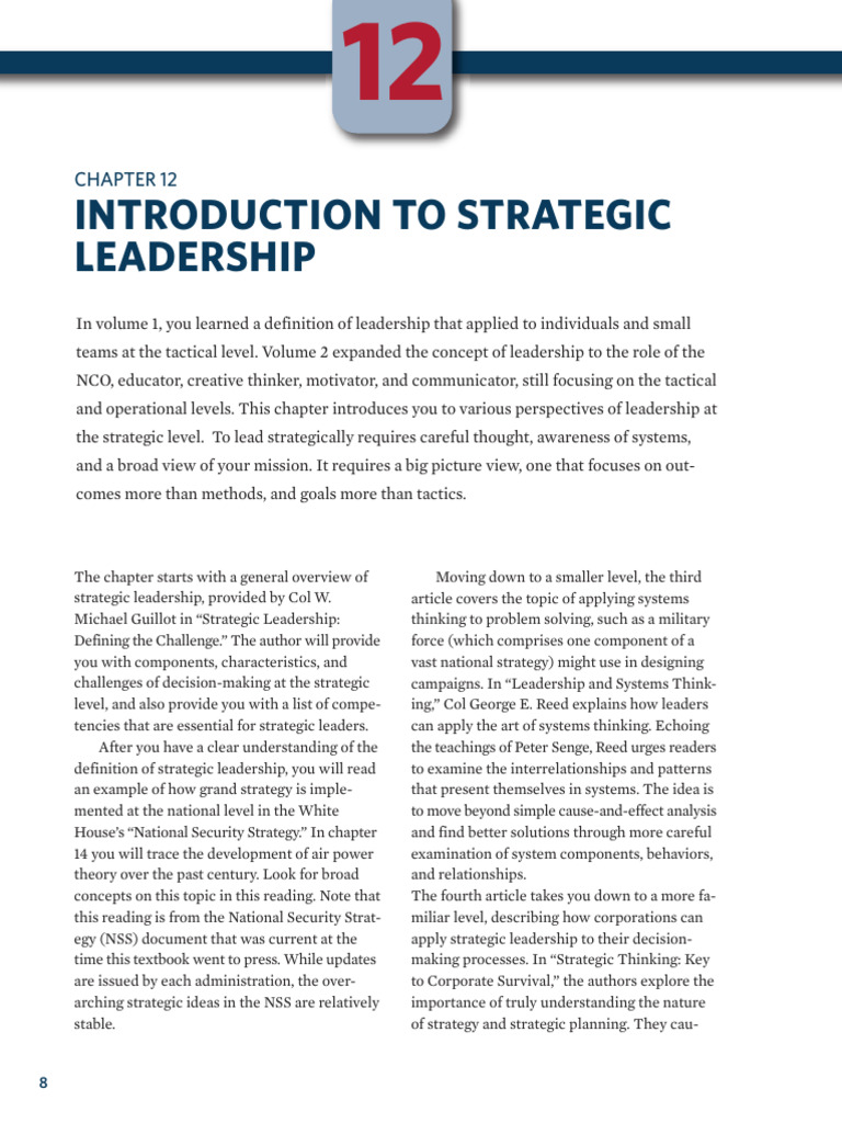 Introduction To Strategic Leadership | PDF | Leadership | Strategic ...