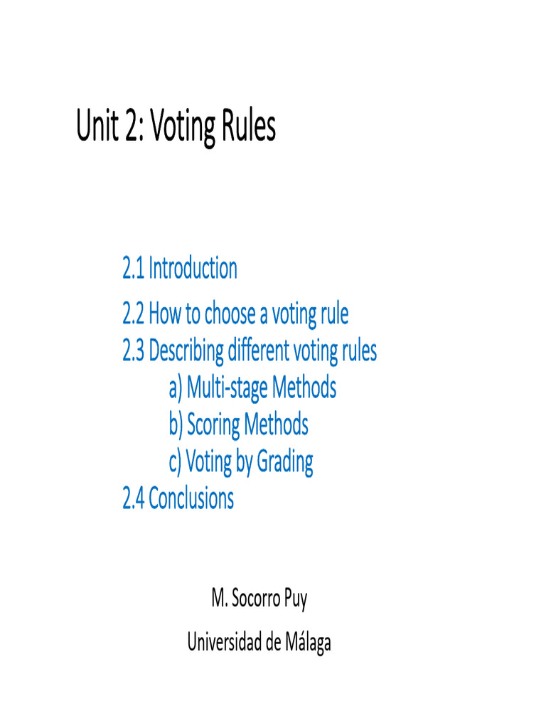 Unit 2 | PDF | Voting | Two Round System
