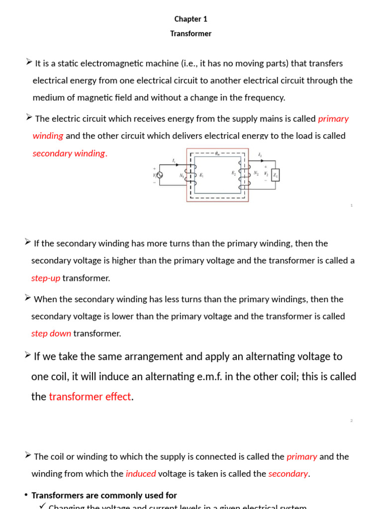 Transformer Basics and Types | PDF | Transformer | Inductor
