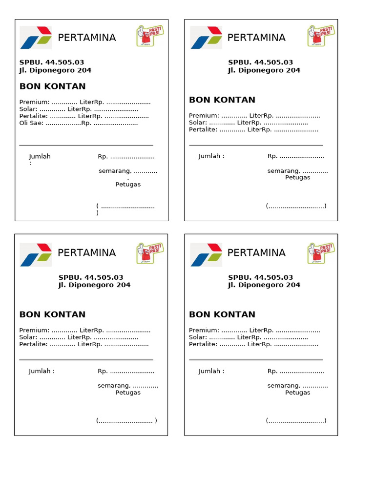 Nota Pertamina Compress | PDF