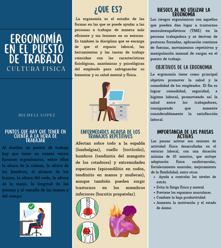 Ergonomía En El Puesto De Trabajo Pdf Factores Humanos Y Ergonomía