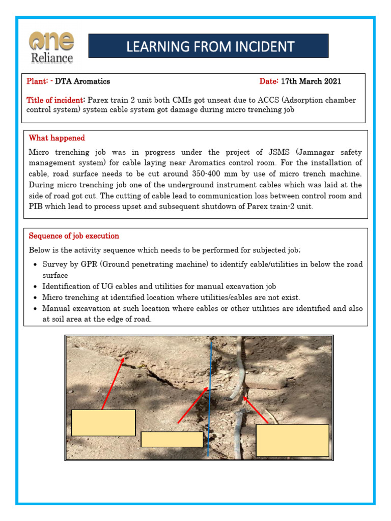 Micro Trenching Incident Analysis Report | PDF