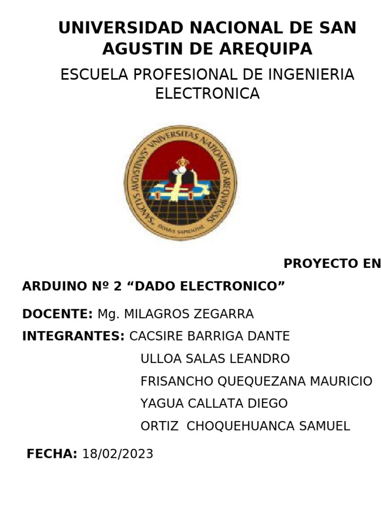Proyecto Dado Electronico | PDF | Informática