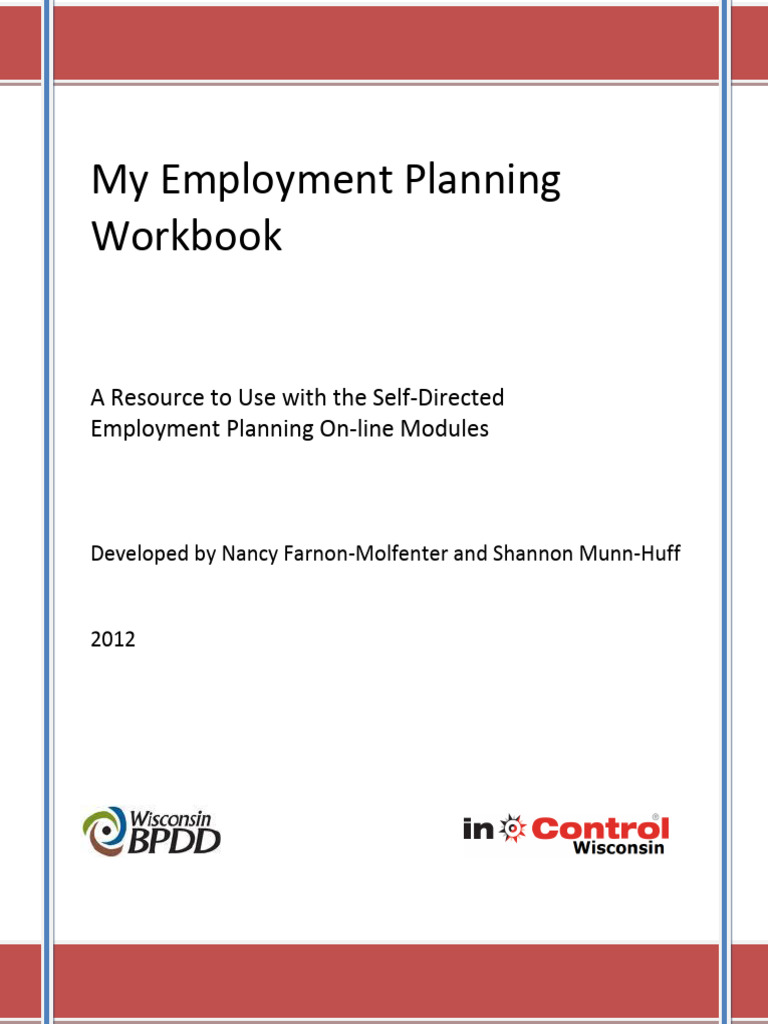 My Employment Planning Workbook | PDF | Supplemental Security Income ...