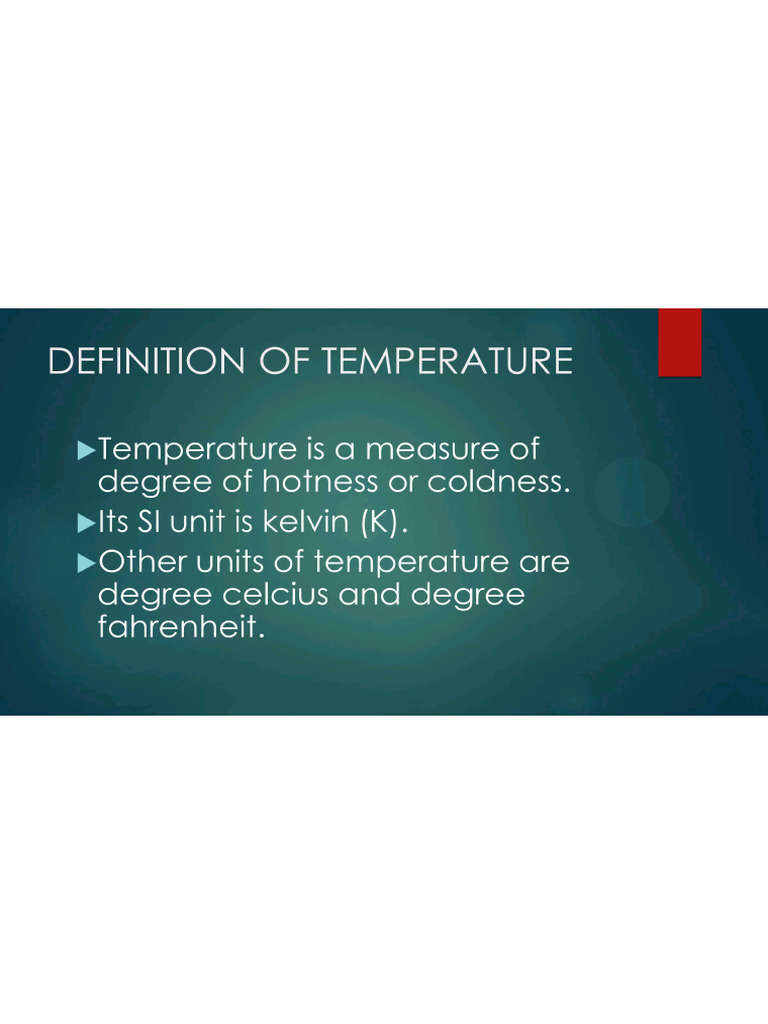 Class 6 - Competitive Class - Temperature + Thermometer | PDF