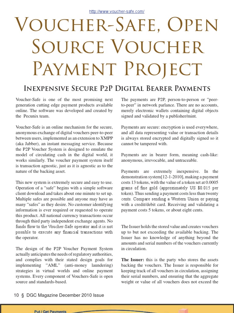 Voucher Safe Open Source Voucher Payment Project | PDF | Peer To Peer ...