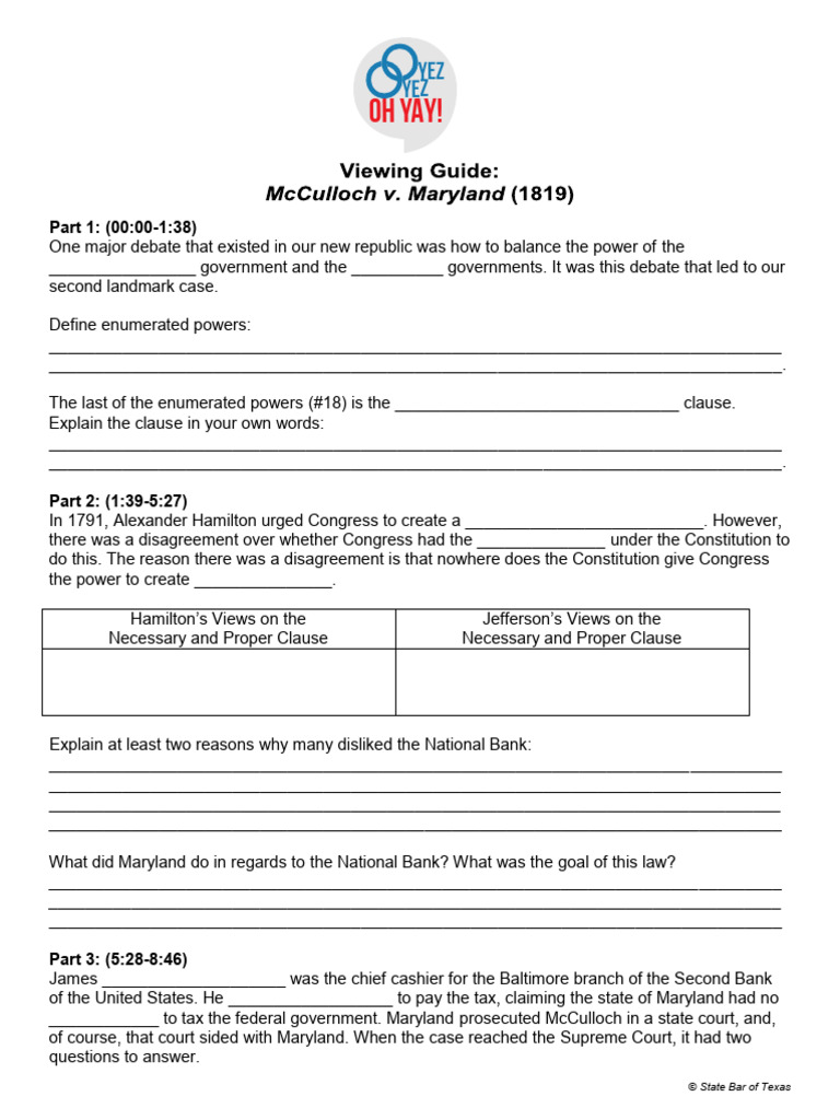 Bryan Prado McCulllochVMaryland Student Viewing Guide | PDF | James ...